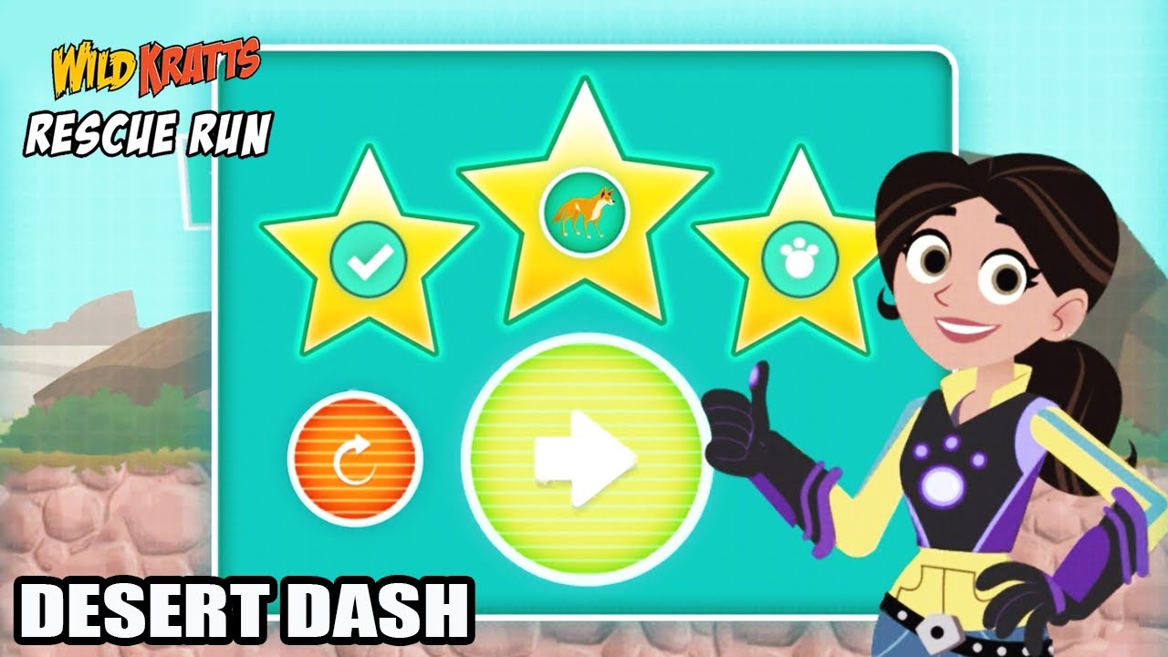 Wild Kratts Rescue Run - COMPLETE ALL 3 STARS IN DESERT DASH - YouTube