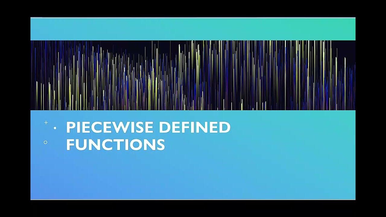 Piecewise Functions an Introduction - YouTube