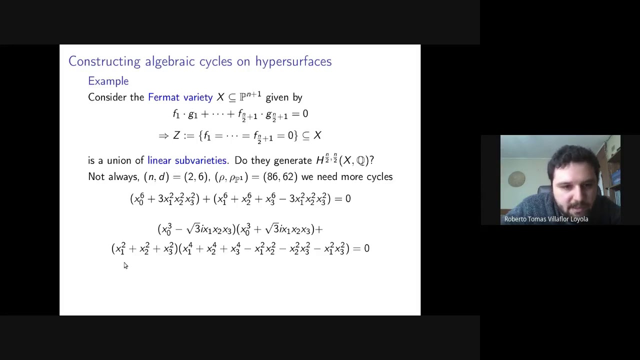 "Algebraic cycles on hypersurfaces: an approach to the Hodge conjecture ...