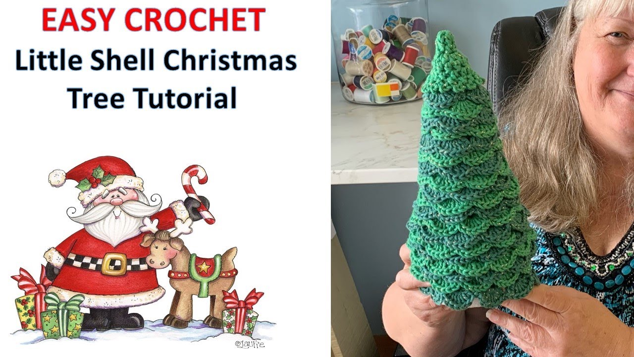 EASY Crochet Little Shell Christmas Tree TUTORIAL - @hobbii_yarn # ...