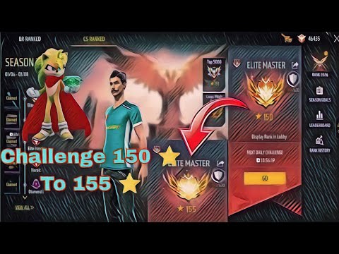 Challenge 150 ⭐ to 155 ⭐ | Free Fire challenge cs rank #freefire 