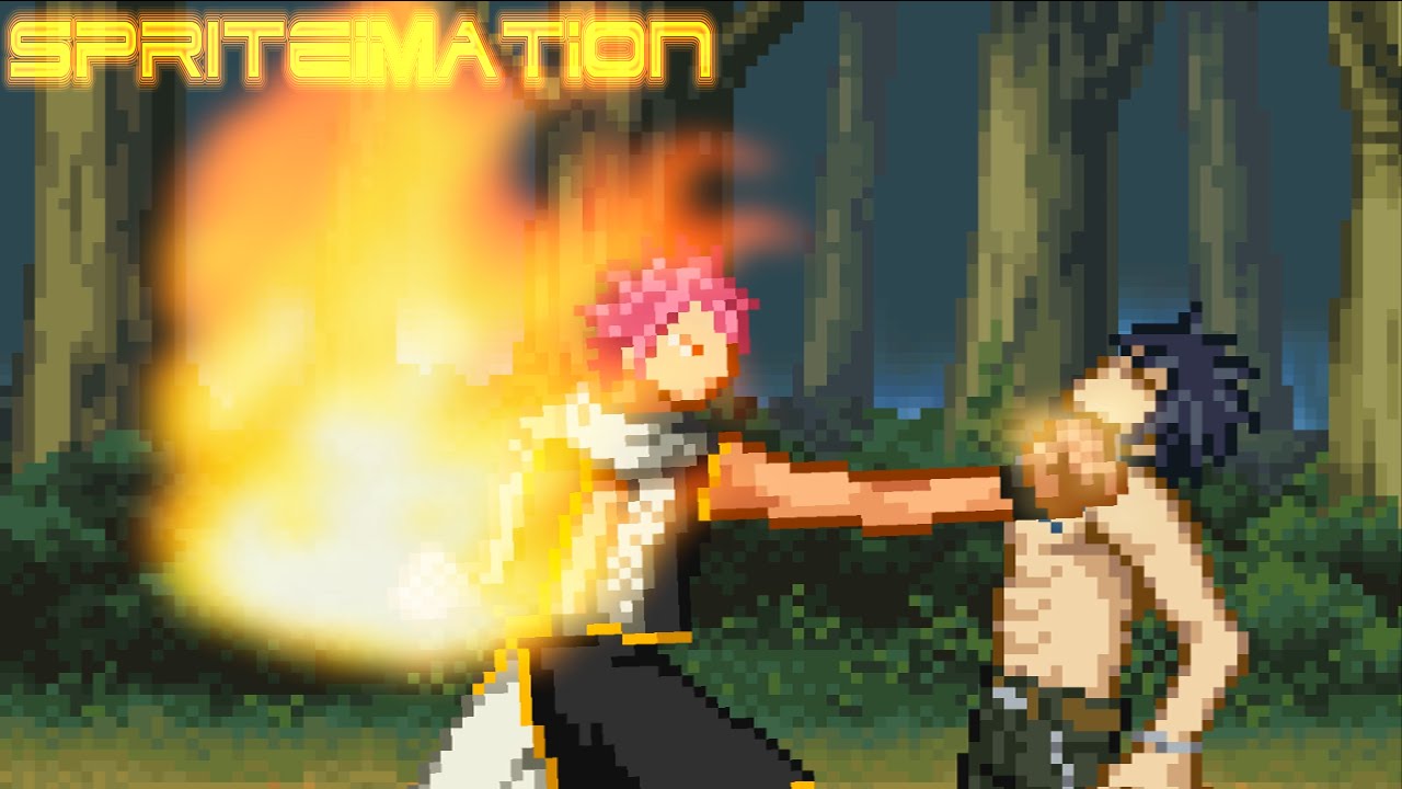 Gray vs Natsu (Sprite Battle) - YouTube