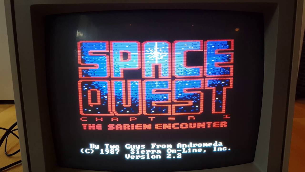 Schneider EuroPC with EGA and 1084s playing Space Quest - YouTube