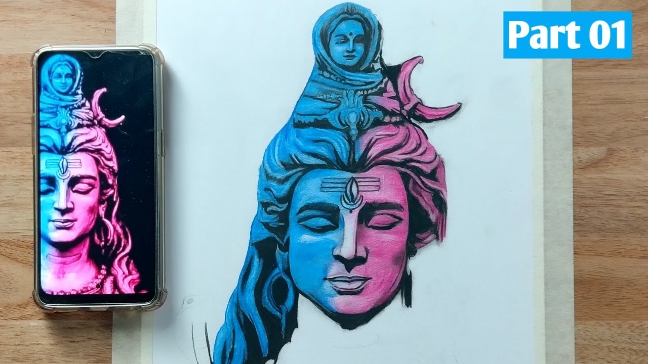 how to draw lord shiva | Shivratri drawing easy | step by step (Part 01 ...