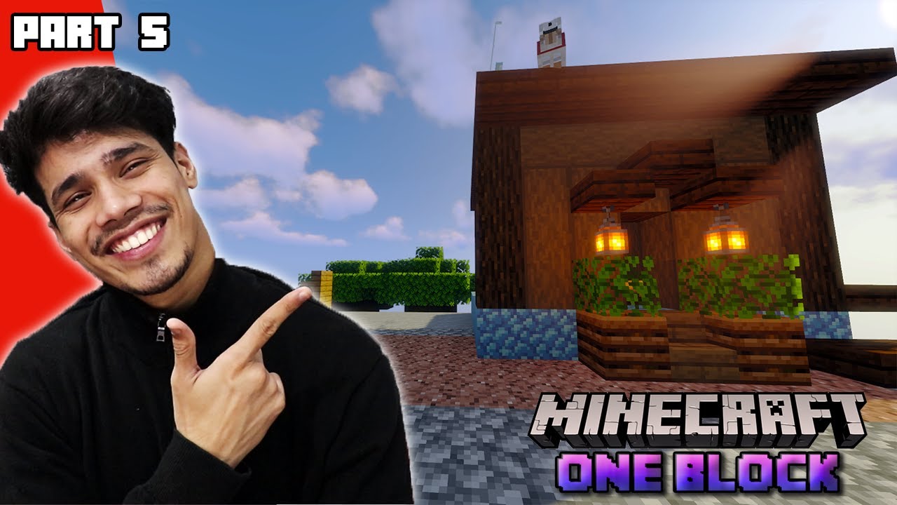 My First Modern House | Minecraft One Block Series Part 5 - YouTube