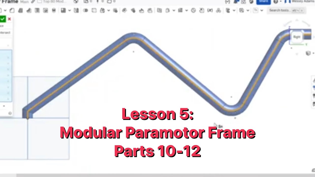 Lesson 5: Modular Paramotor Frame Parts 10-12 - YouTube