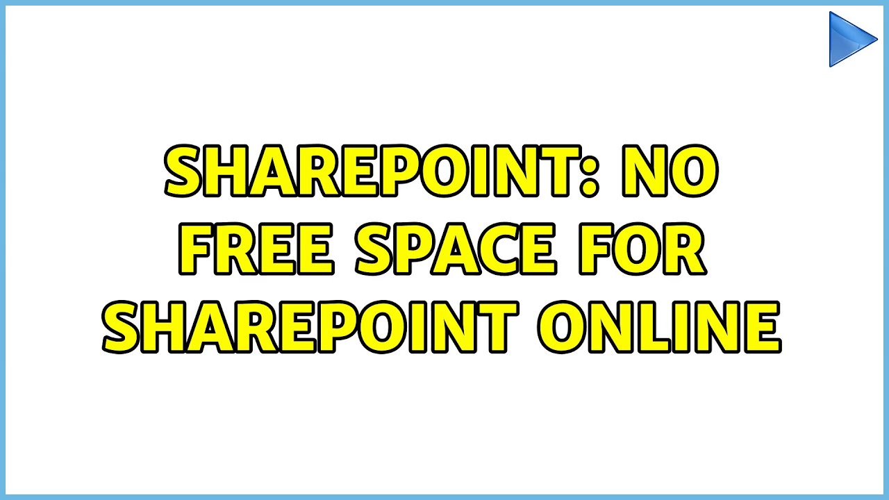 Sharepoint: No free space for SharePoint online - YouTube