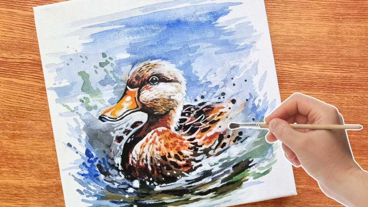 How to Paint a Duck I Contemporary Style I Acrylic Painting for ...