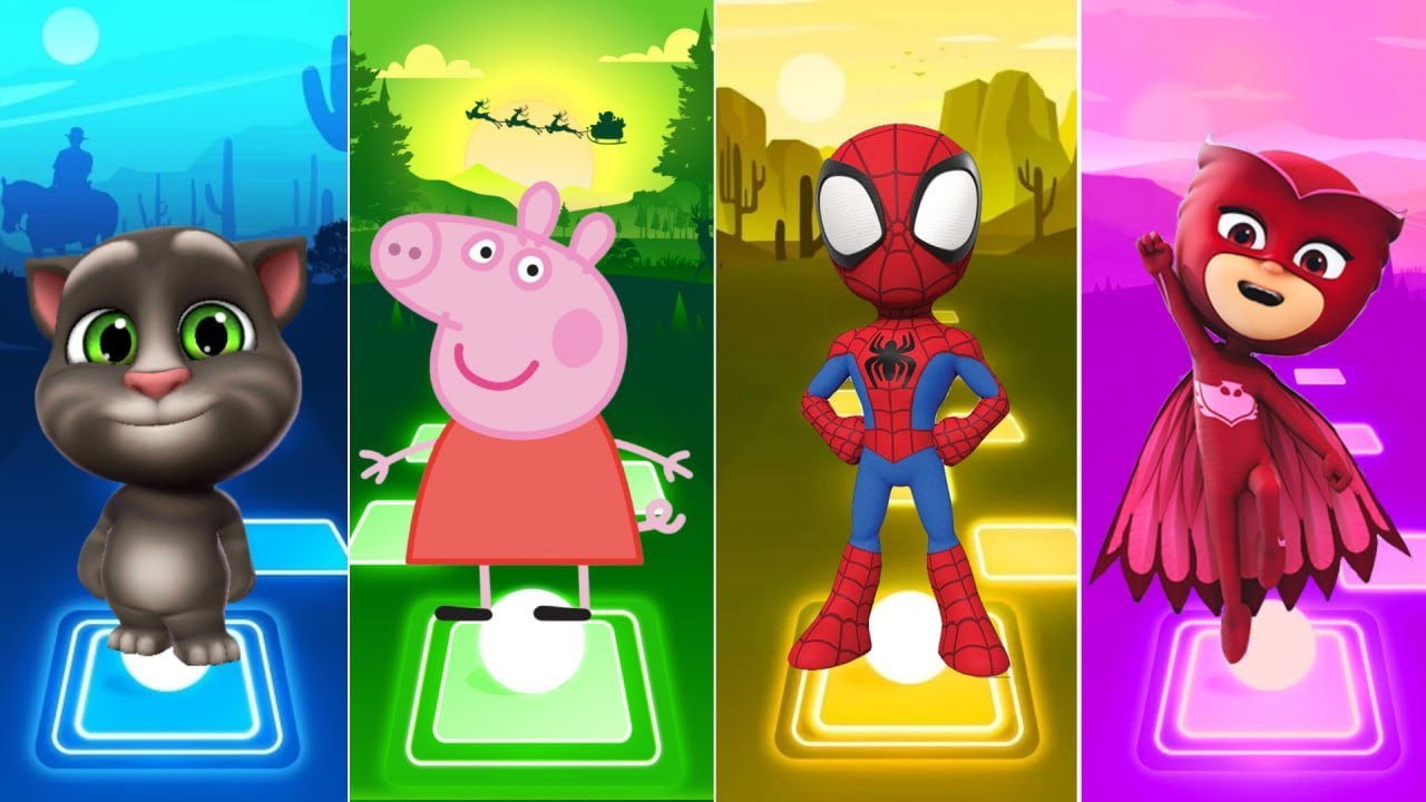 Talking Tom vs Peppa Pig vs Spidey vs PJ Masks in Tiles Hop Coffin ...