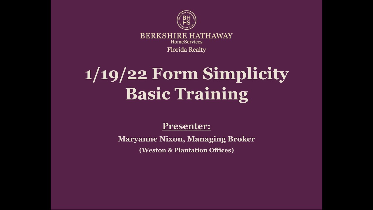 1/19/22 Form Simplicity Basic Training - YouTube