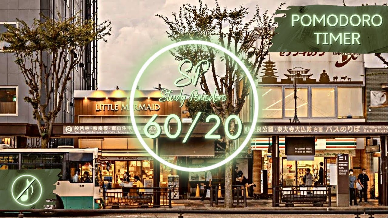 60/20 Stores View Pomodoro🏪| No Music | 60 Minute Timer with 20 Minute ...
