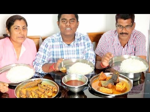 Eating Pangas Mach, Pona Mach Curry With Rice - Indian Food Eating Show ...
