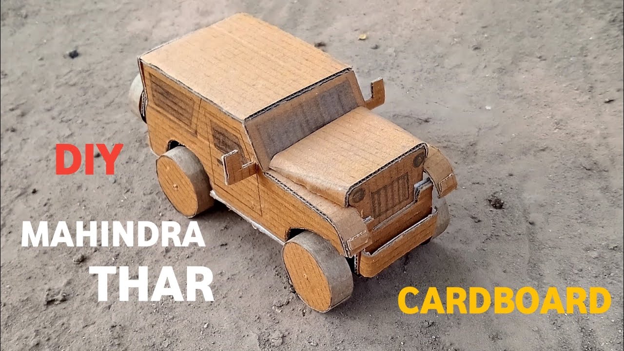 How to make a mahindra thar from cardboard || Handmade car || Thar ...