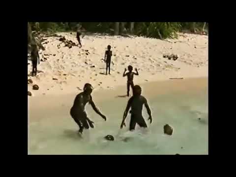 Sentinel island india original HD videodrone footage of tribal people