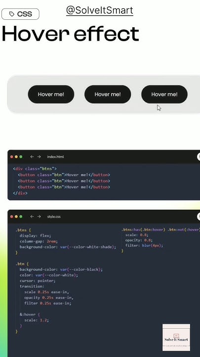 😱🔥 Hover Effect - HTML , CSS || Unique Hover Pattern || Frontend Developer || Solve It Smart ...