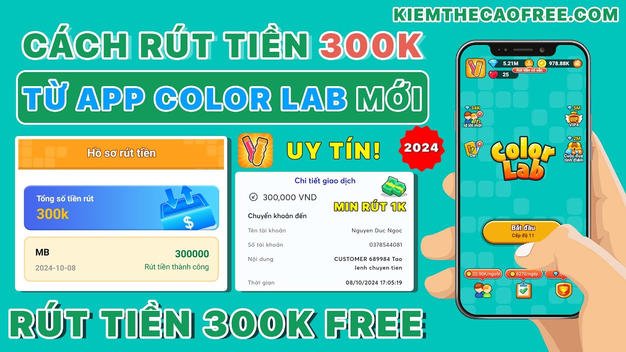 App Color Lab Lừa Đảo? Cách Rút Tiền 300K Trên App Color Lab - App Kiếm ...