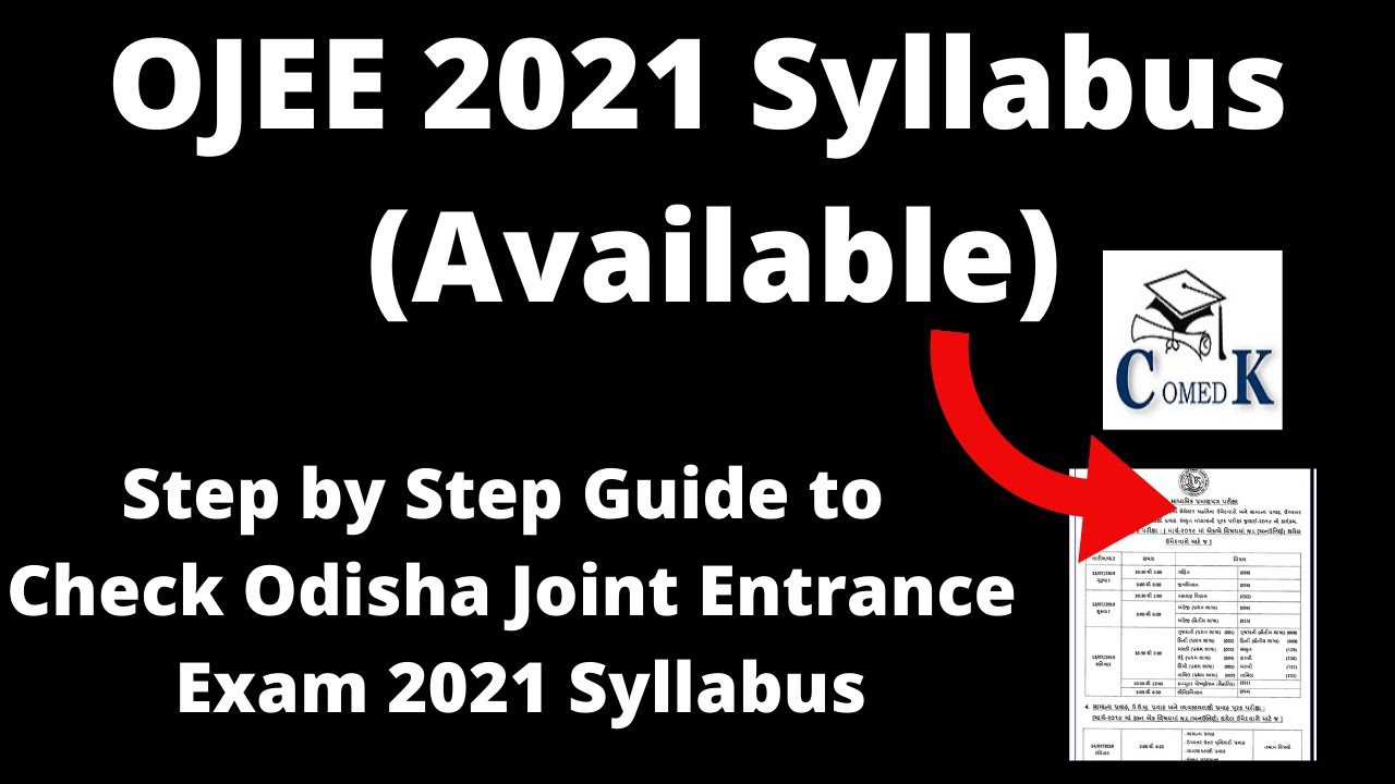 OJEE 2021 Syllabus (Available) - How to Check Odisha Joint Entrance ...
