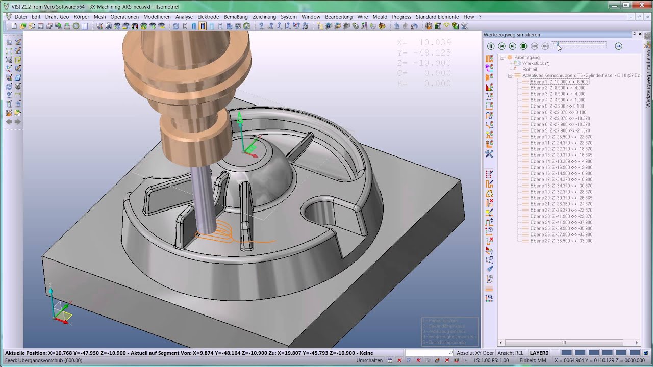 VISI Machining - Produktvideo "Adaptives Kernschruppen" - YouTube