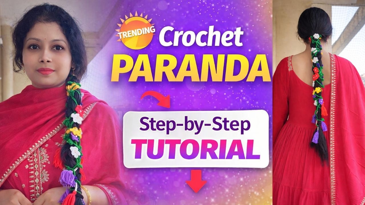 Handmade Crochet Paranda 🌸 | Trending Hair Accessory | Full Step by ...
