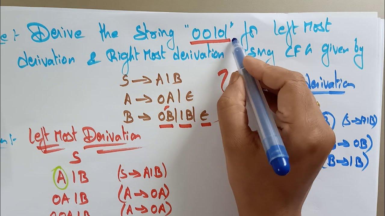 leftmost and rightmost derivations | Example-2 | TOC | Lec-54 | Bhanu Priya - YouTube