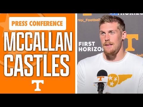 Tennessee football TE McCallan Castles speaks to media during Florida ...