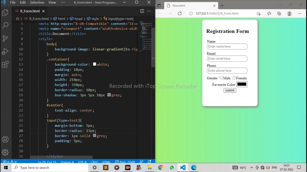 How to make Registration Form Using HTML, CSS, Javascript | Html ...