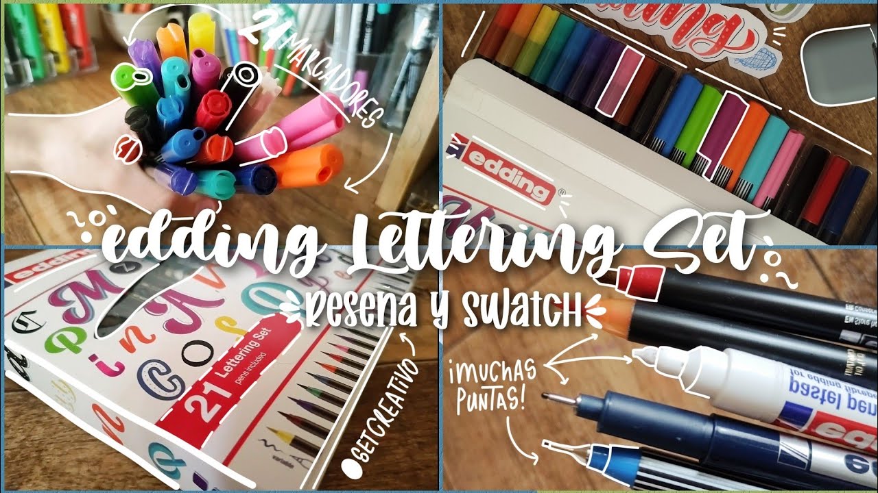 ¿El mejor set de Lettering? 🤯 Edding set x21 "Reseña y Review ...