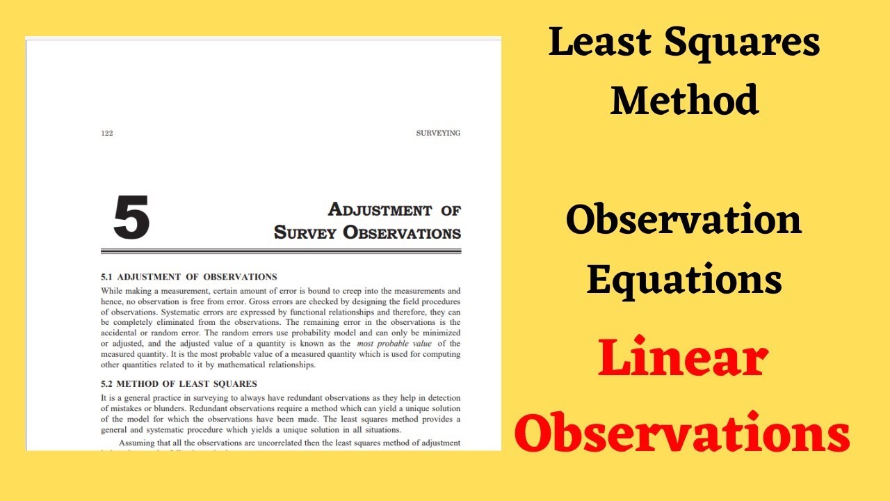 Adjusting Survey Observations | Least Squares Adjustment 2024 - YouTube