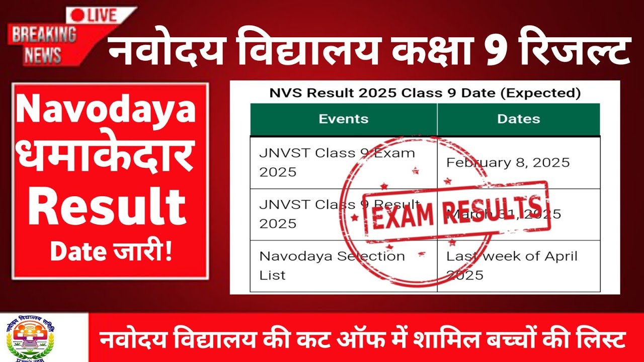 Jnv class 9 result declare date 🌹| navodaya result 2025 | jnv result ...