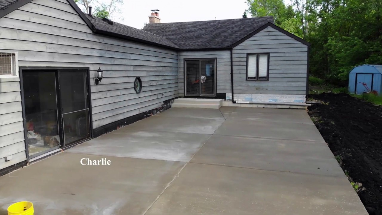 New Patio (backfill graded) - YouTube