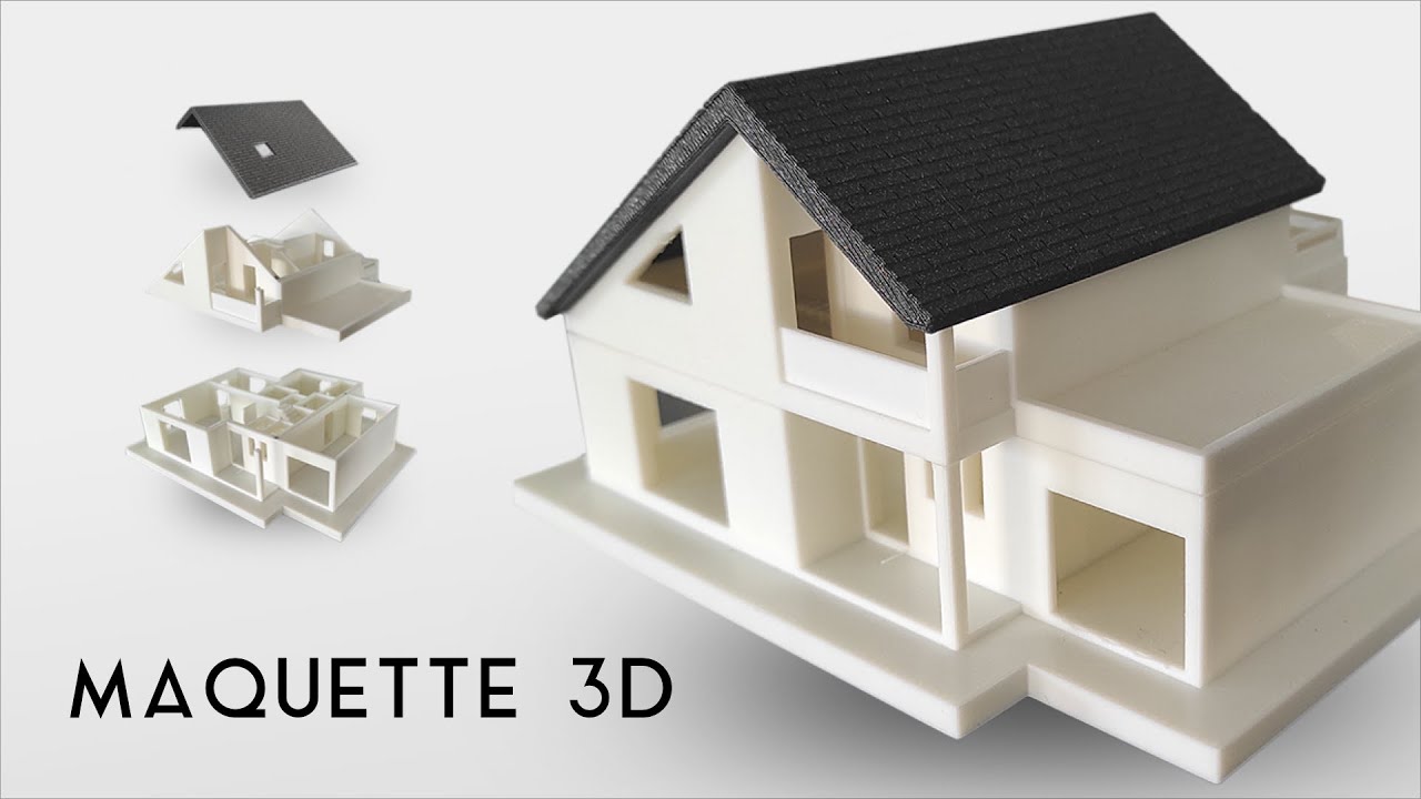 Impression de maquette 3D d'une Maison Individuelle dans MIAO - YouTube
