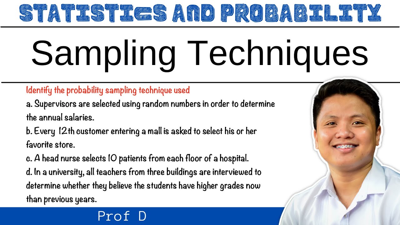 Sampling Techniques | Statistics and Probability | @ProfD - YouTube
