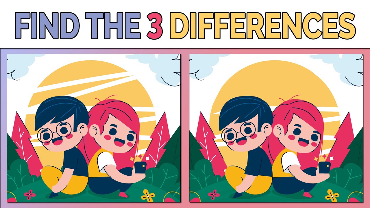 Find the Differences Quiz 😵 Brain Teasers: Find the 3 Differences Now 🌞 ...