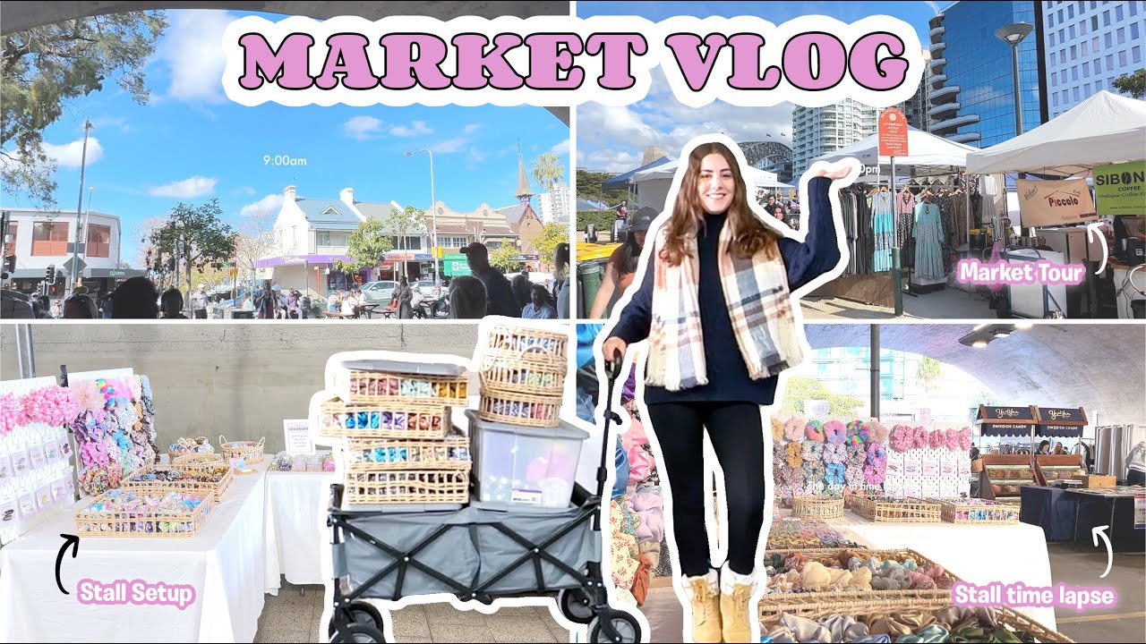 Market held in a tunnel | Scrunchie Market Vlog | display setup, market ...