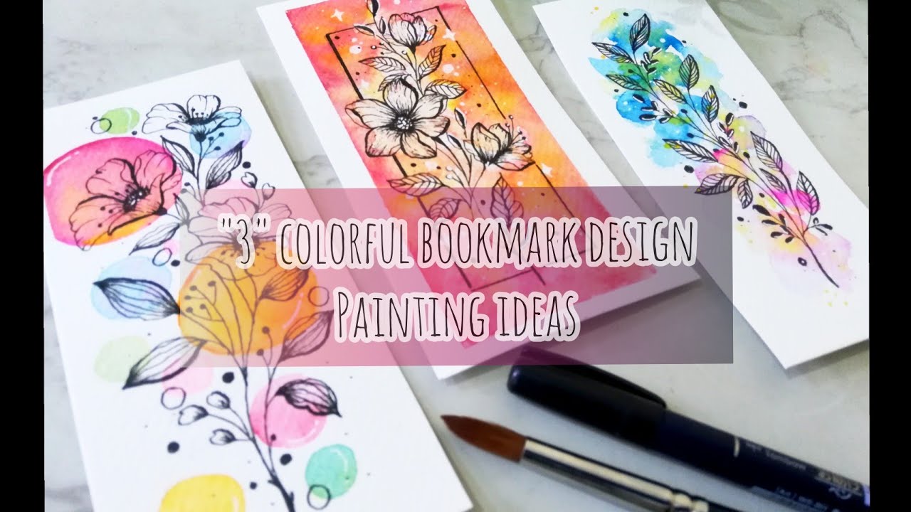 Easy Bookmarks drawing painting ideas/ Botanical Line Drawing/ flower ...