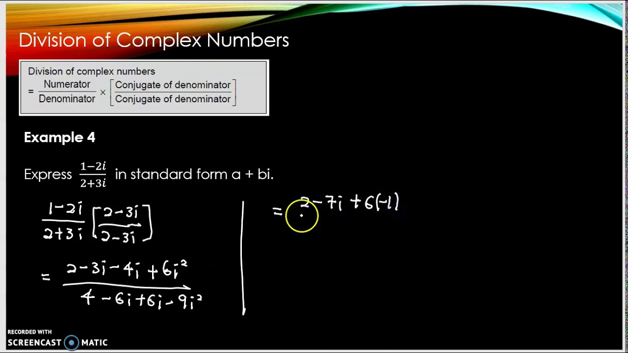 16 Division Of Complex Numbers Example 4 YouTube 16 Division Of Complex Numbers Example 4 YouTube