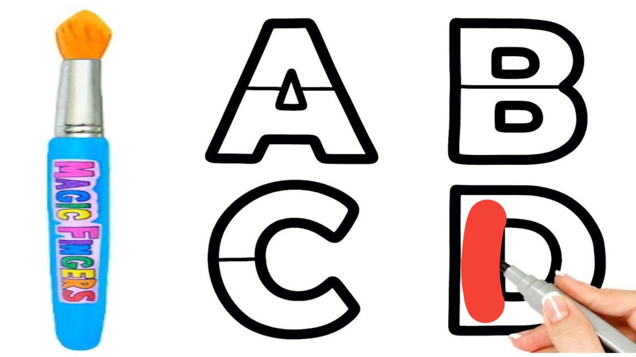 Easy draw and paint alphabet | collection of alphabet drawing colouring ...
