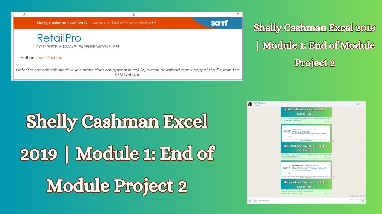 Excel 2019 | Module 1: End of Module Project 2 | Retail Pro | Sam ...
