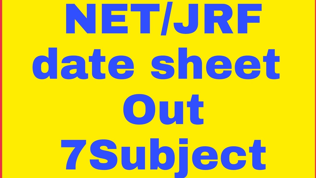 UGC NET/JRF date sheet out - YouTube