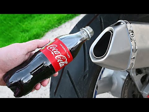 EXPERIMENT COCA COLA in MOTORCYCLE EXHAUST - YouTube