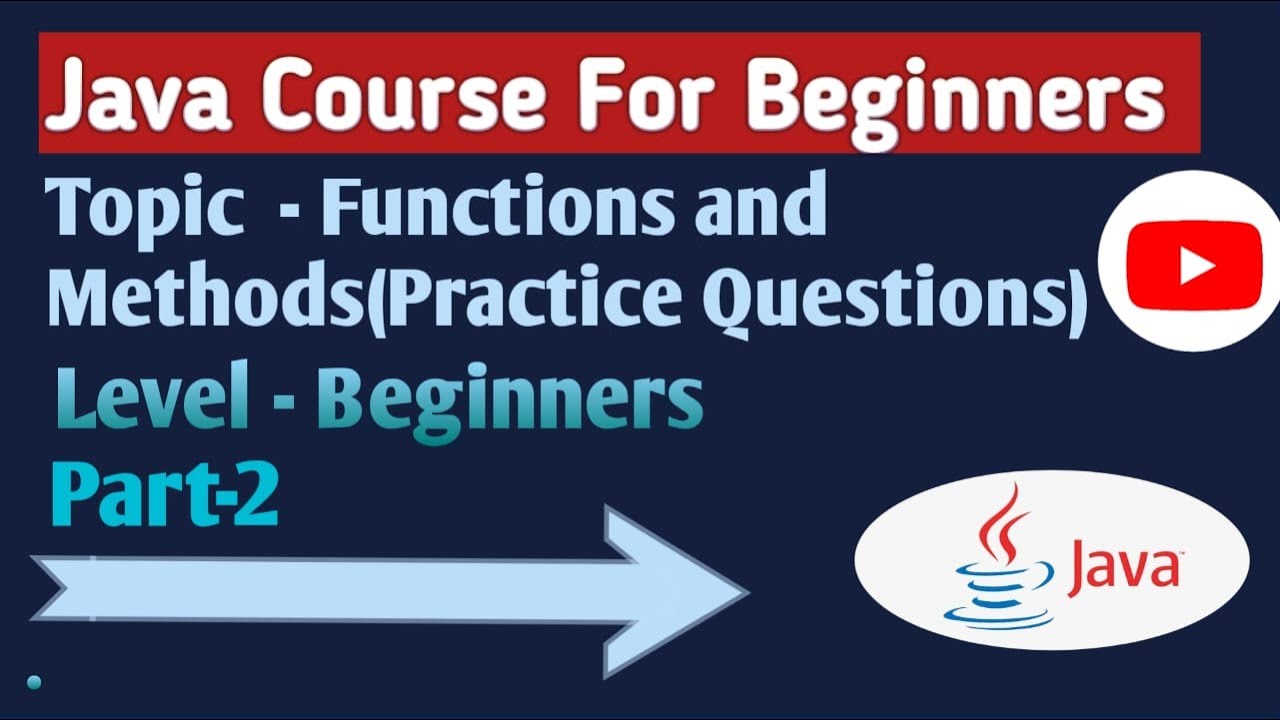 Functions And Methods In Java Part 2 Part 22 Codewithroman Youtube