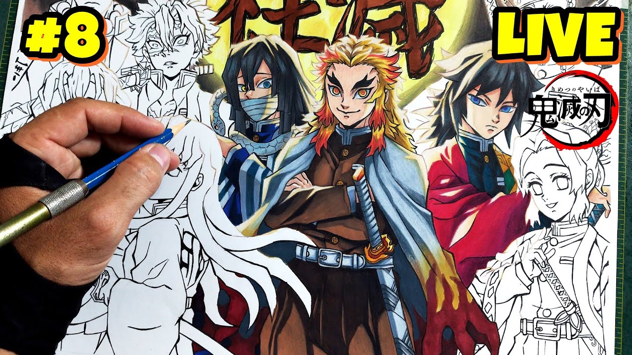 🔴 LIVE - DESENHANDO OS 9 HASHIRAS - KIMETSU NO YAIBA #8 - YouTube