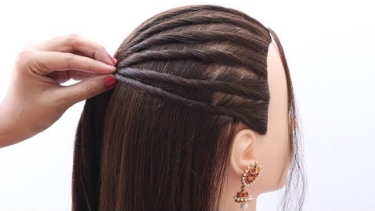 Cute open hairstyle for girls | front hairstyle for beginners ...