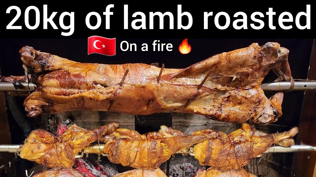 Roast 20 kilogram lamb on a fire🔥.Turkish cuisines in the istanbul.🇹🇷 ...