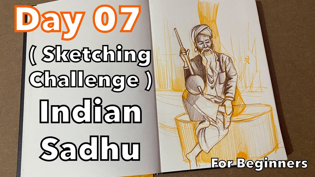 Figure Drawing with Color Pencil | Indian Sadhu | Sketching Challenge ...