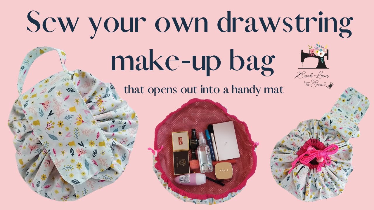 How to sew your Beginner Sewing Box Drawstring Make-up Bag with Sarah ...