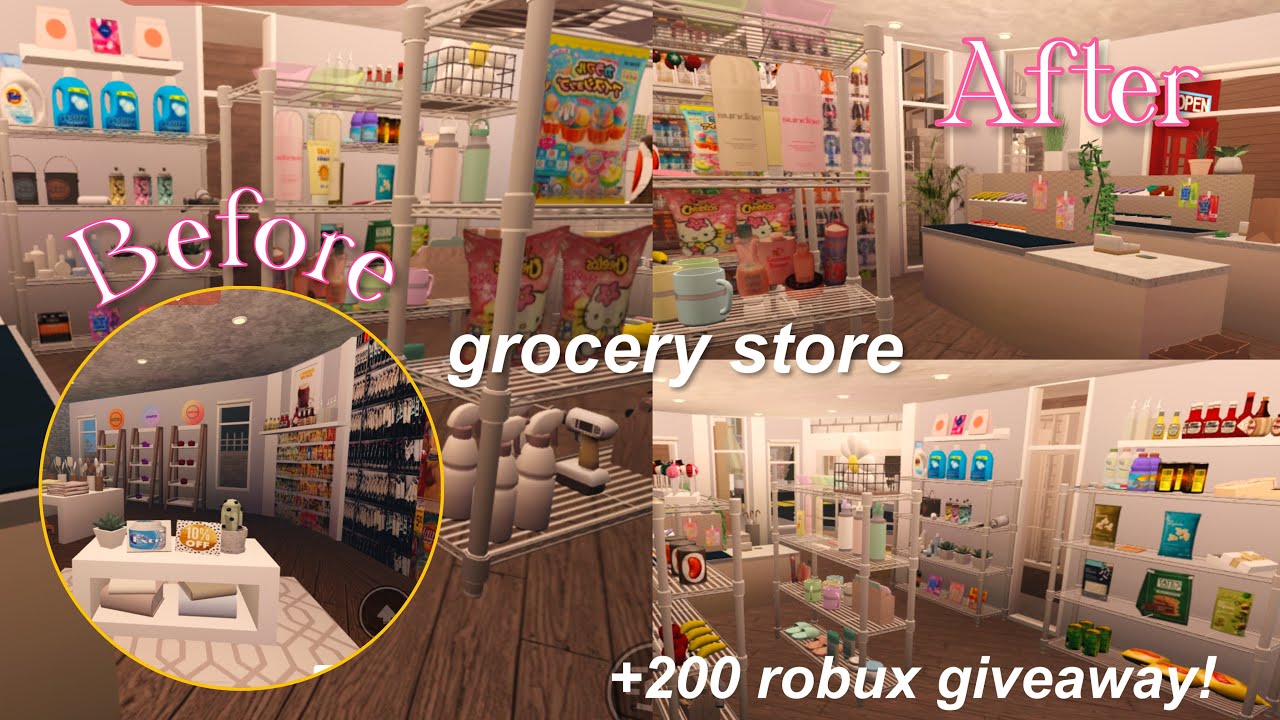 bloxburg grocery store renovation 🛒🍅🏬 town renovation ep. 1 +200 ROBUX ...