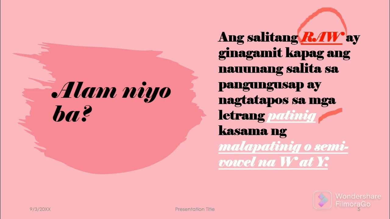 Wastong paggamit ng RAW at DAW sa pangungusap. - YouTube