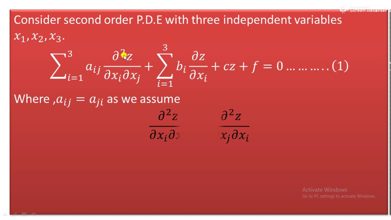 Canonical Form lecture - 3 M.Sc Second semester (partial differential ...