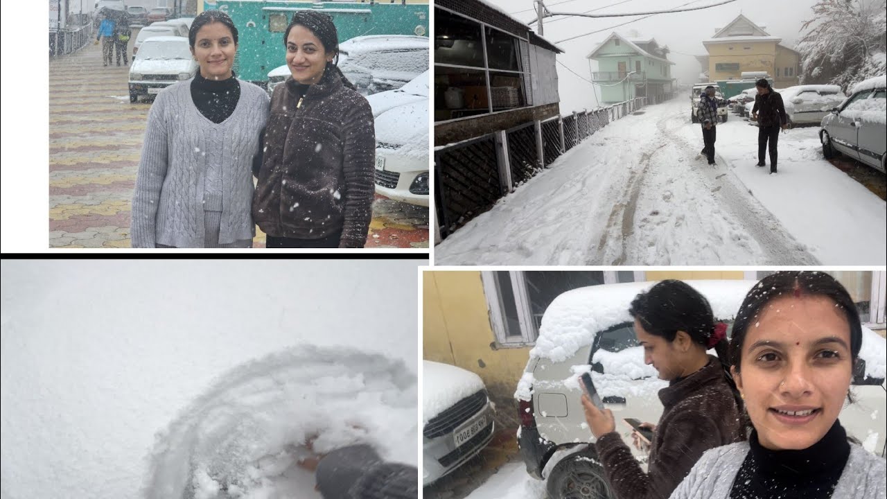 2nd time snow fall ho gye chopal m ️ - YouTube